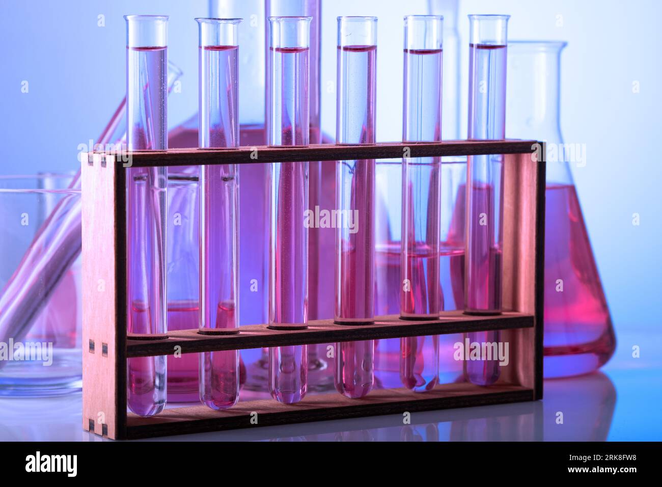 Chemical laboratory with glass test tubes and flasks Stock Photo - Alamy