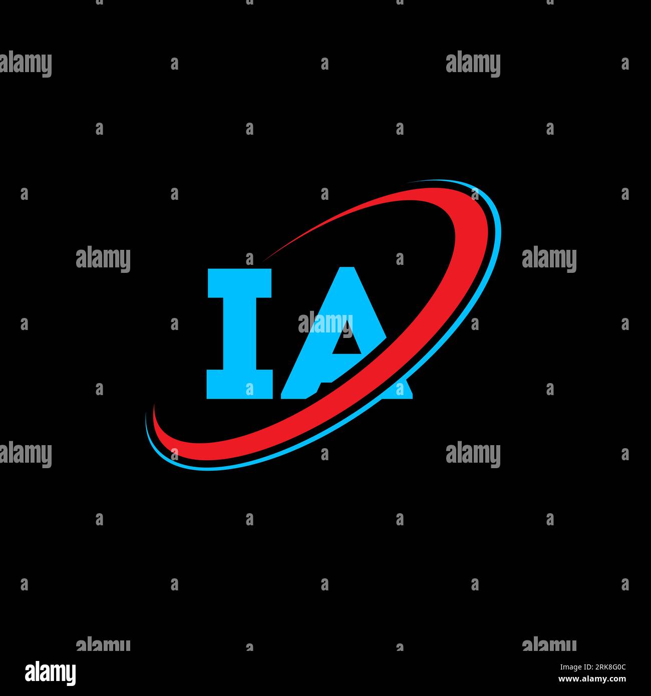 IA I A letter logo design. Initial letter IA linked circle uppercase ...