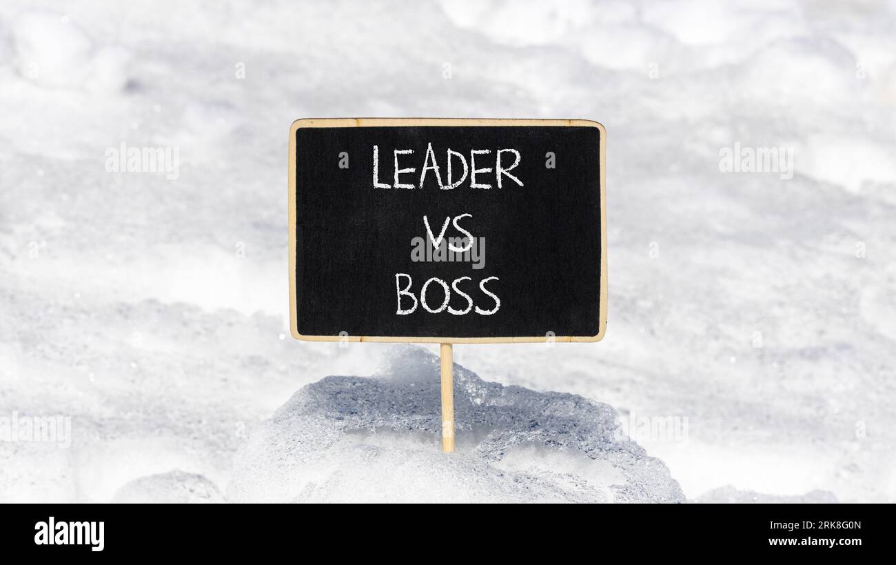 Boss vs leader symbol. Concept words Boss vs versus leader on beautiful ...