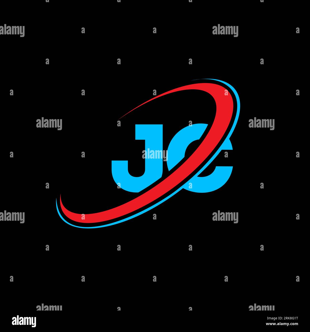 JC J C letter logo design. Initial letter JC linked circle uppercase ...