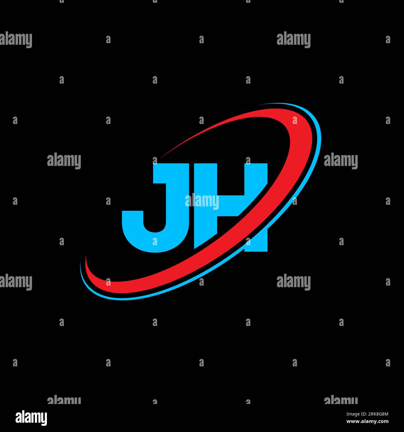 JH J H letter logo design. Initial letter JH linked circle uppercase ...