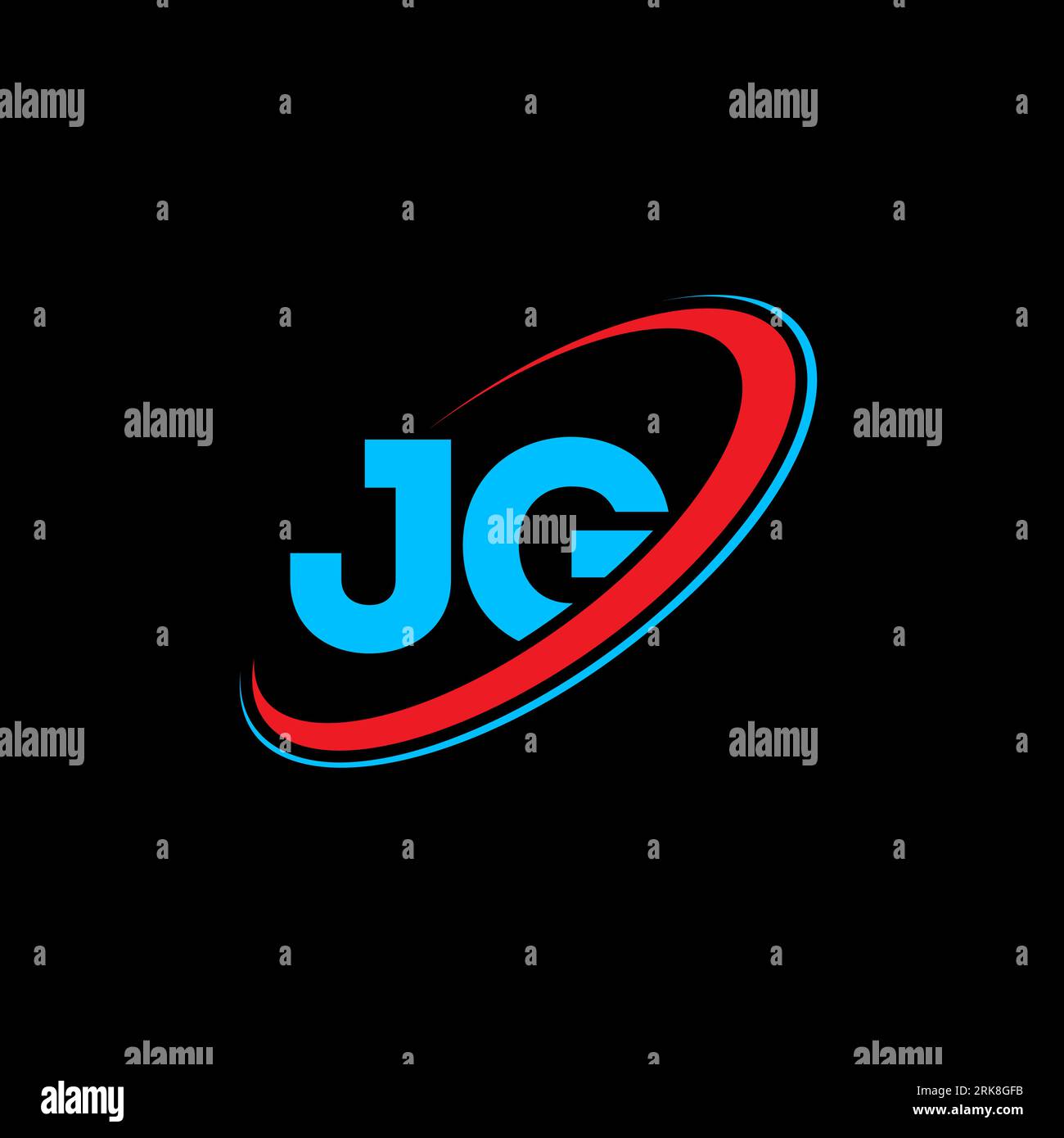 JG J G letter logo design. Initial letter JG linked circle uppercase ...