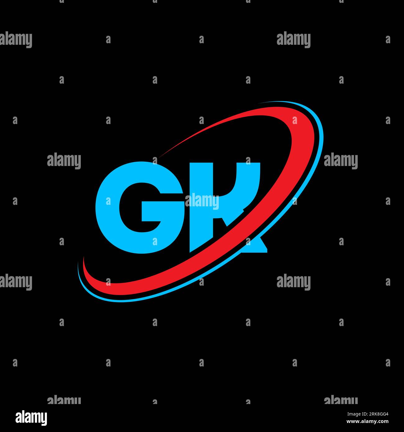 GK G K letter logo design. Initial letter GK linked circle uppercase ...