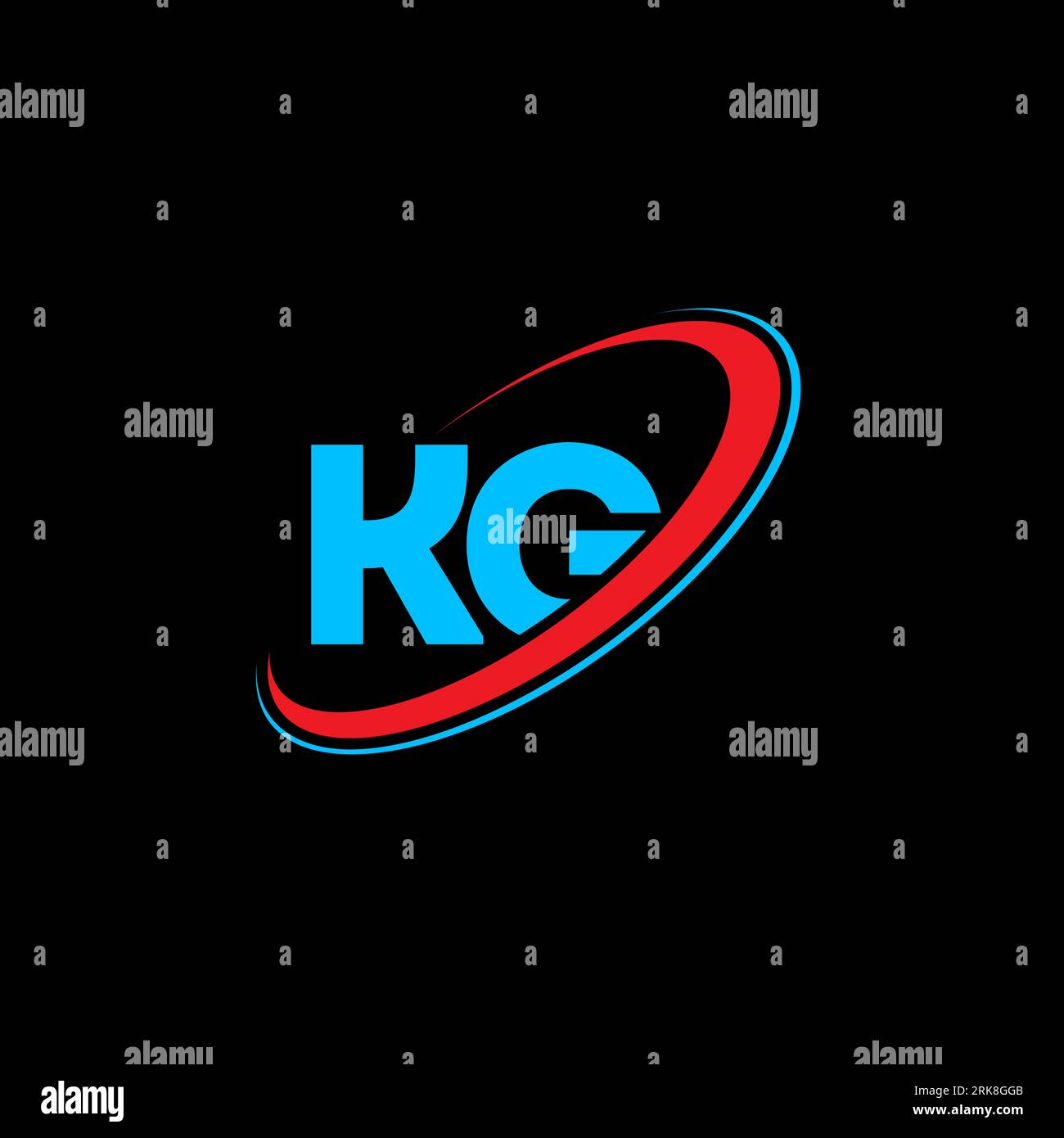 KG K G letter logo design. Initial letter KG linked circle uppercase ...