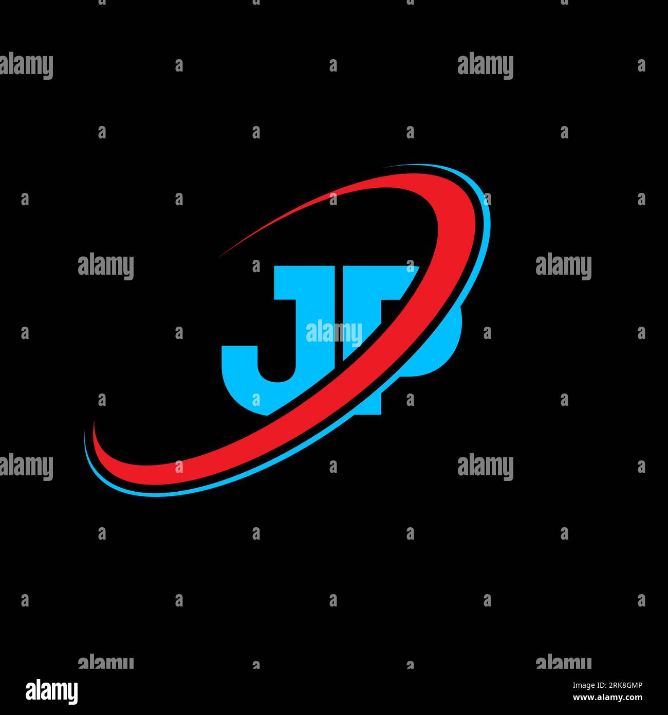 JP J P letter logo design. Initial letter JP linked circle uppercase ...