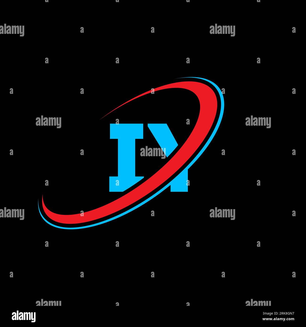 IY I Y letter logo design. Initial letter IY linked circle uppercase ...