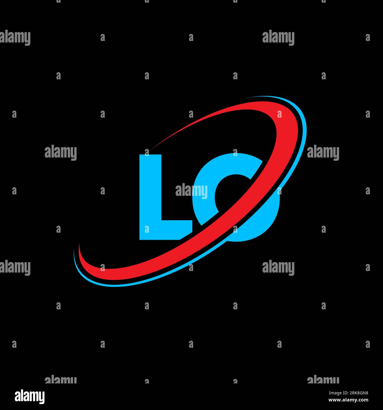 LO L O letter logo design. Initial letter LO linked circle uppercase ...