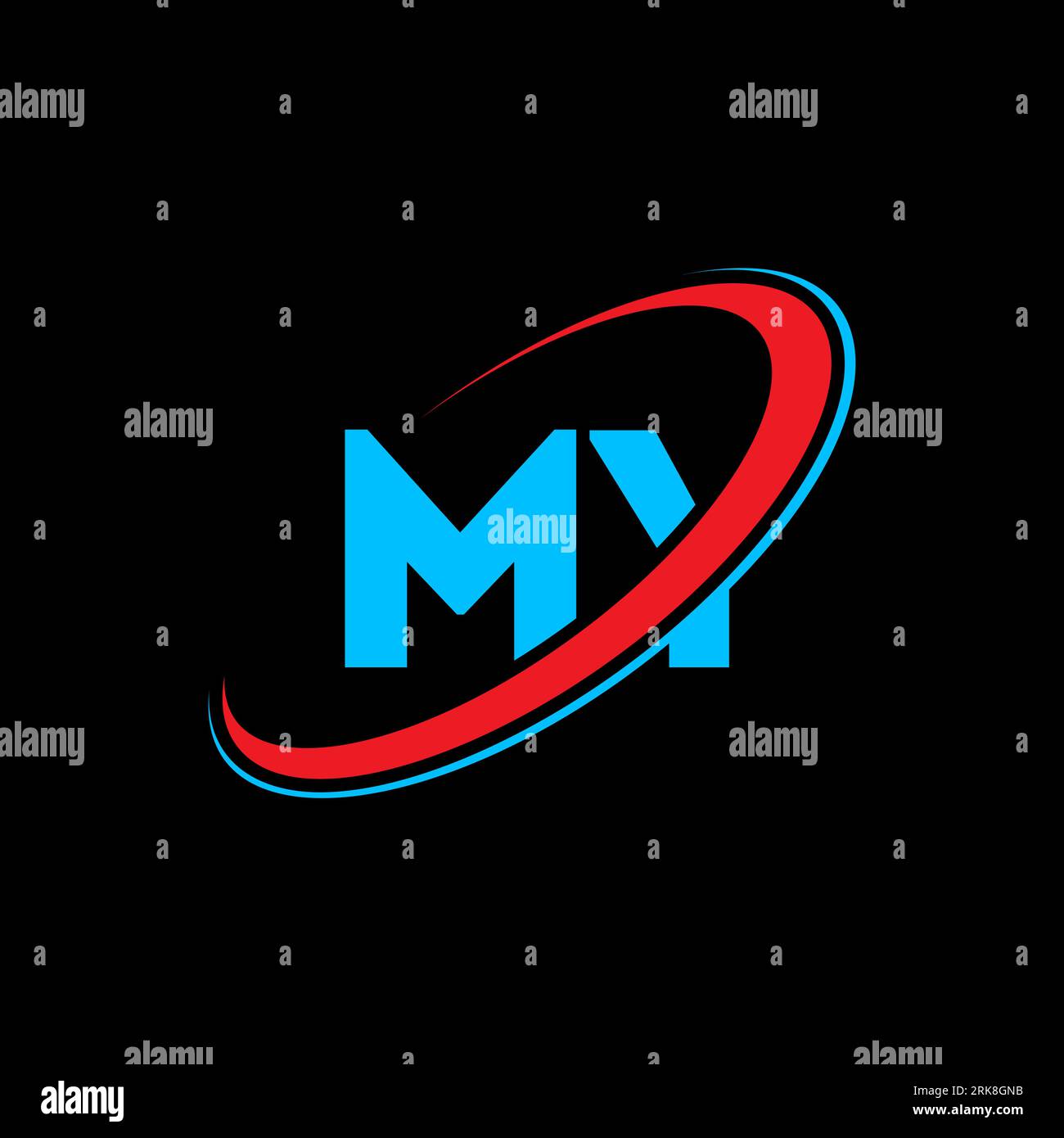 MY M Y letter logo design. Initial letter MY linked circle uppercase ...