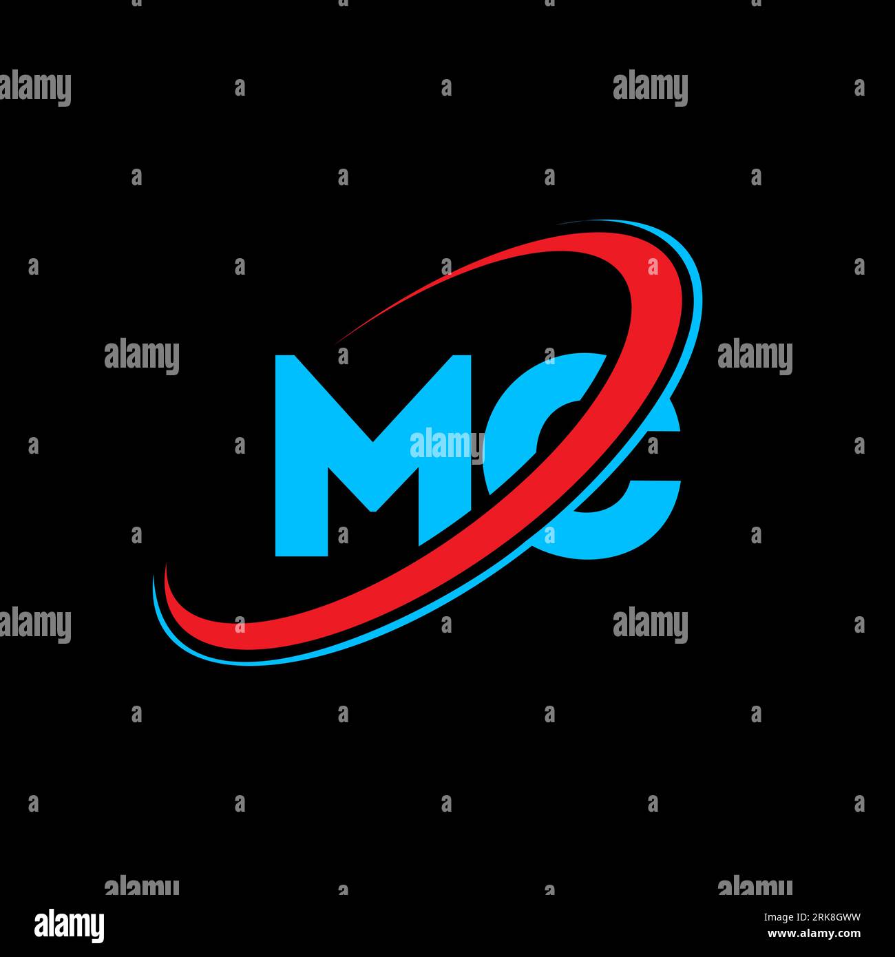 MC M C letter logo design. Initial letter MC linked circle uppercase ...