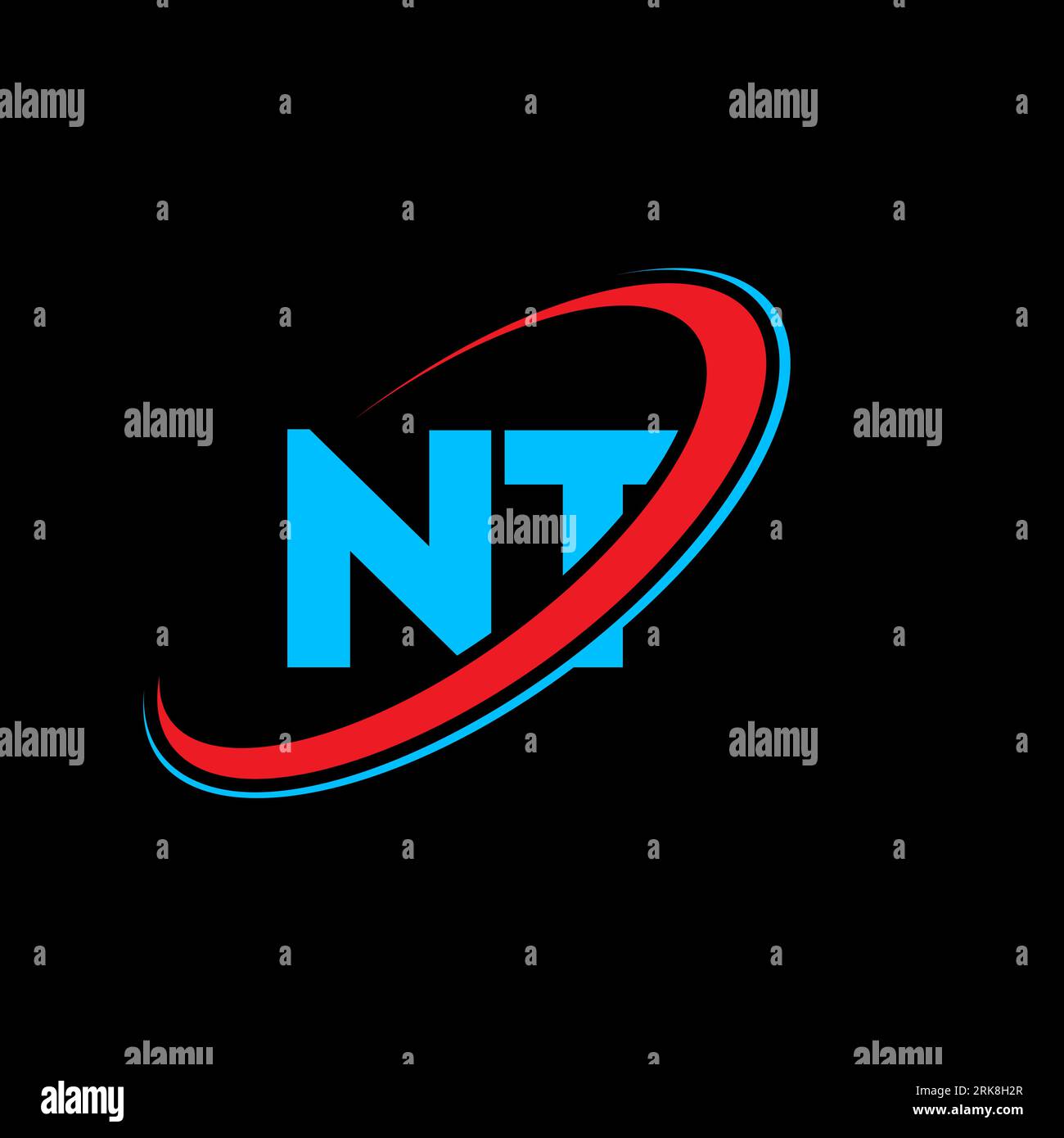 NT N T letter logo design. Initial letter NT linked circle uppercase ...
