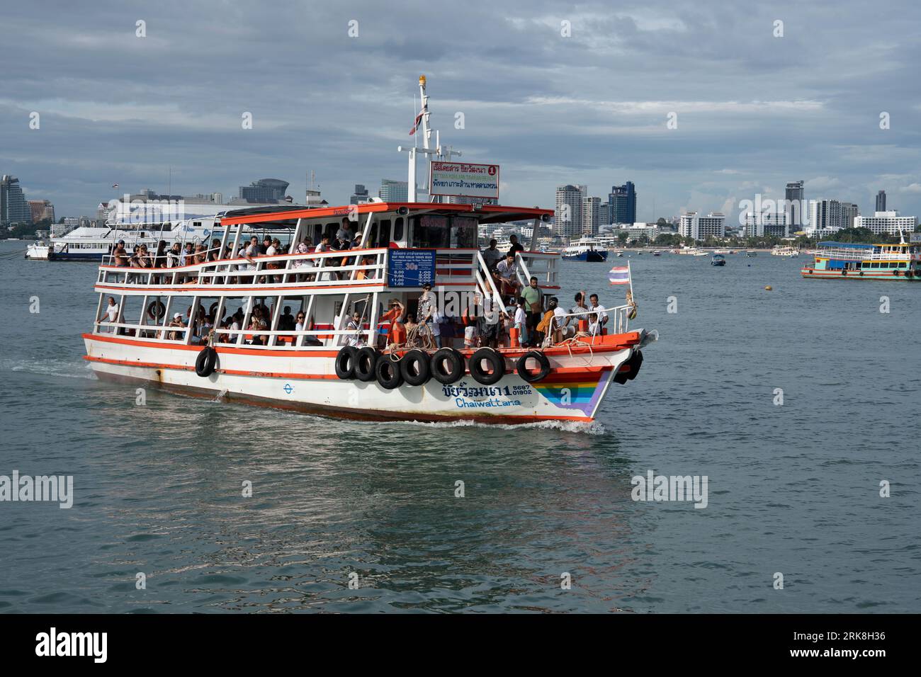A ferry boat by the Bali Hai Pier in Pattaya District Chonburi Thailand ...