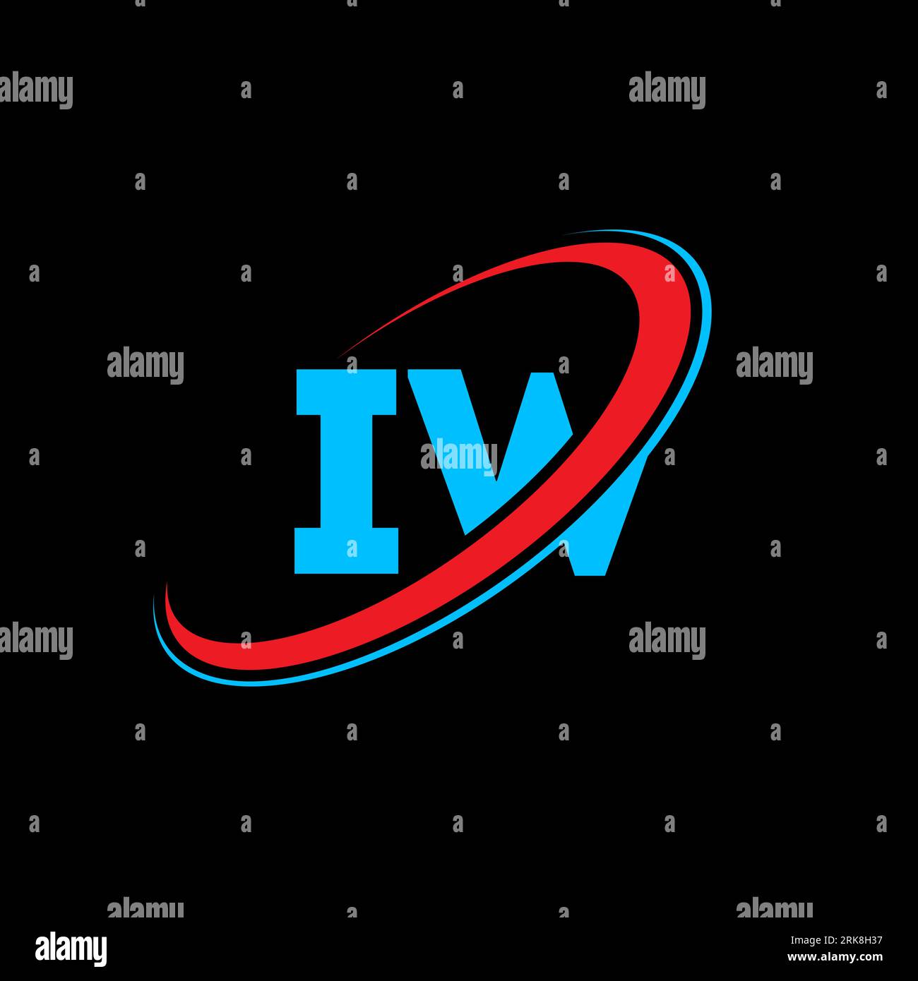 IW I W letter logo design. Initial letter IW linked circle uppercase ...