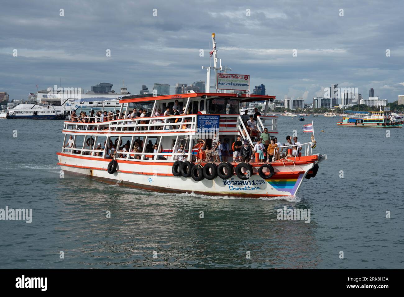A ferry boat by the Bali Hai Pier in Pattaya District Chonburi Thailand ...