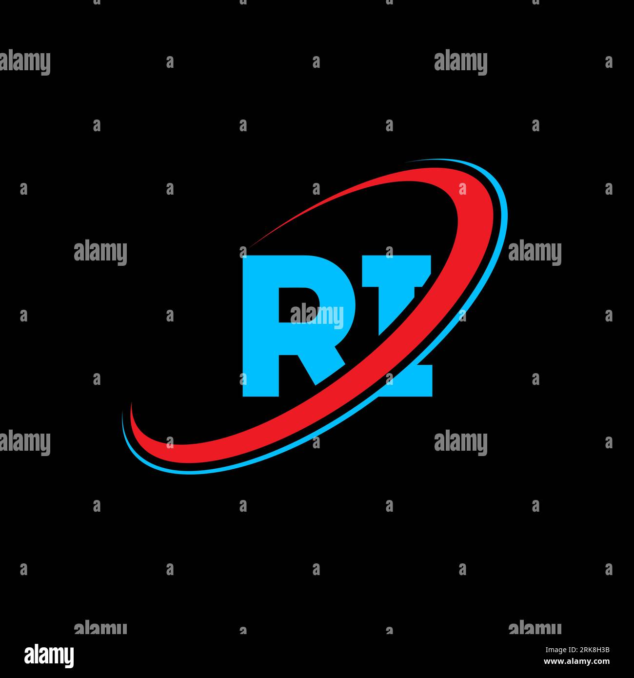 RI R I letter logo design. Initial letter RI linked circle uppercase ...