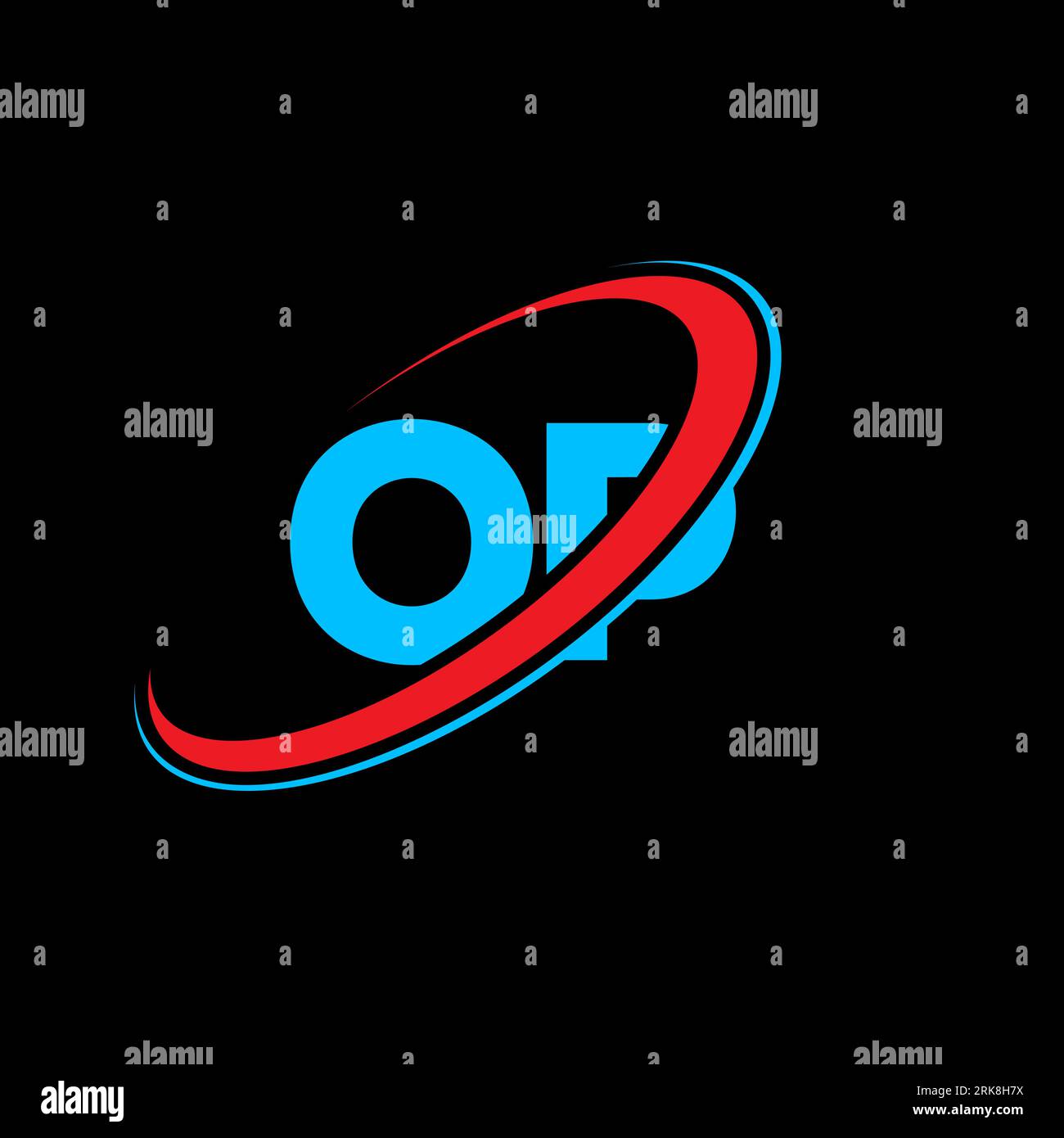 OP O P letter logo design. Initial letter OP linked circle uppercase ...