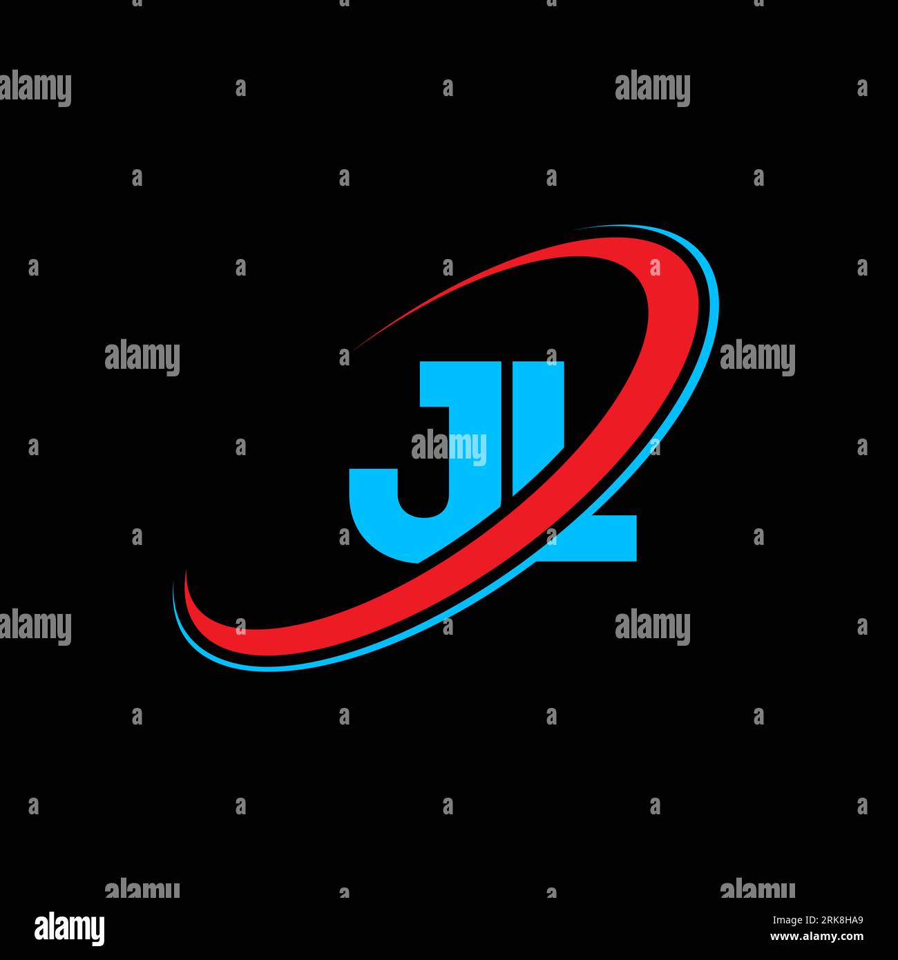 Jl J L Letter Logo Design Initial Letter Jl Linked Circle Uppercase Monogram Logo Red And Blue
