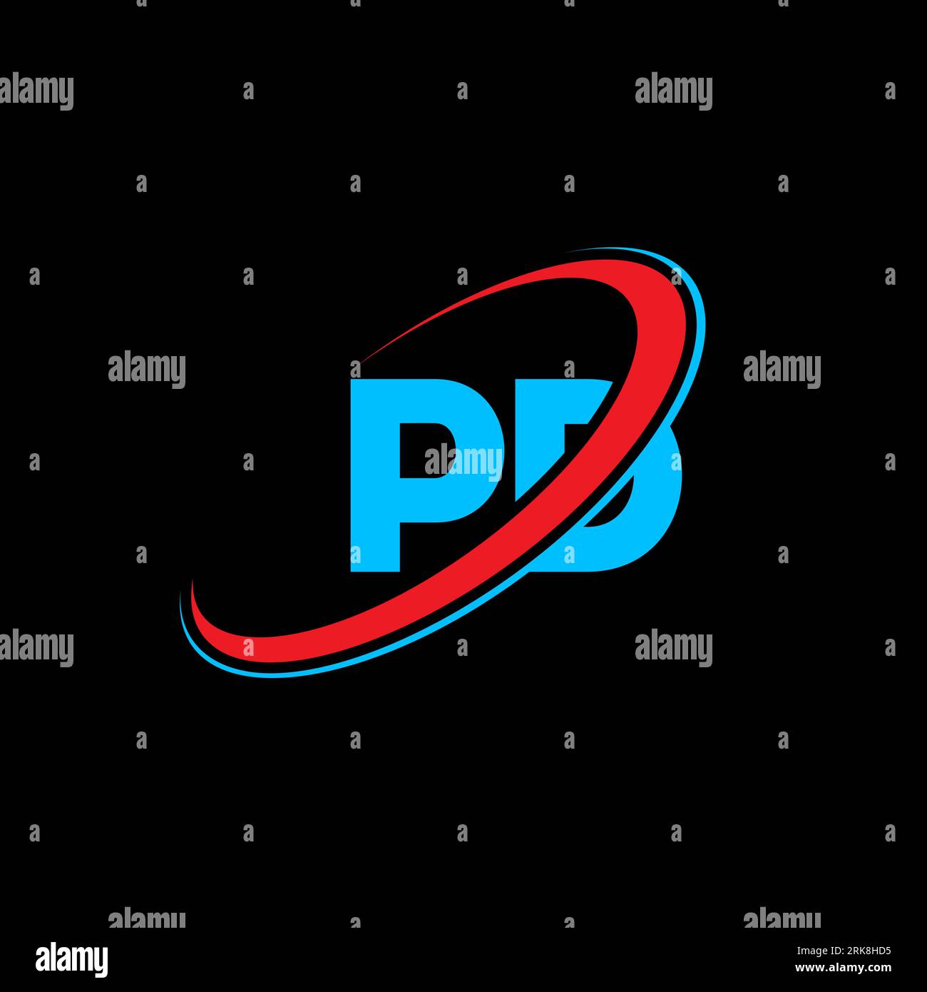 PD P D letter logo design. Initial letter PD linked circle uppercase ...