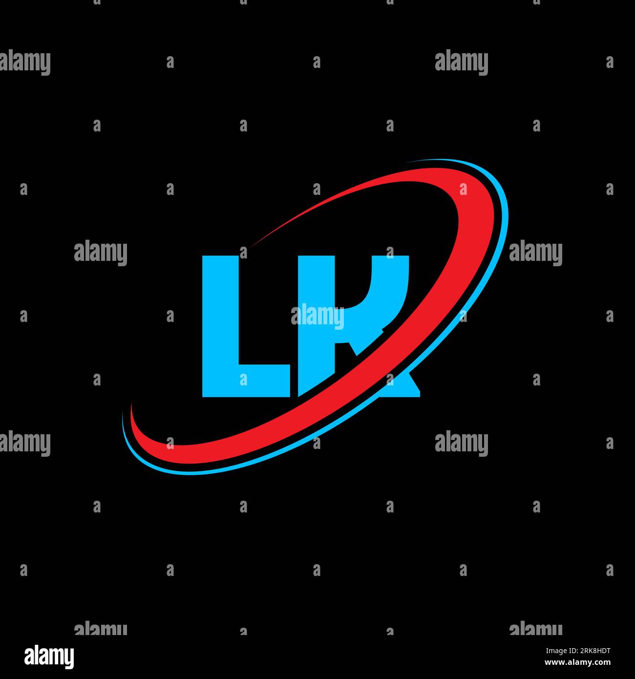 LK L K letter logo design. Initial letter LK linked circle uppercase ...