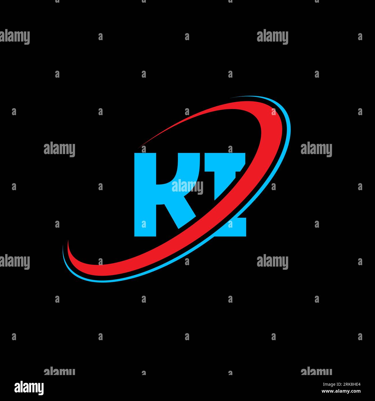 KI K I letter logo design. Initial letter KI linked circle uppercase ...