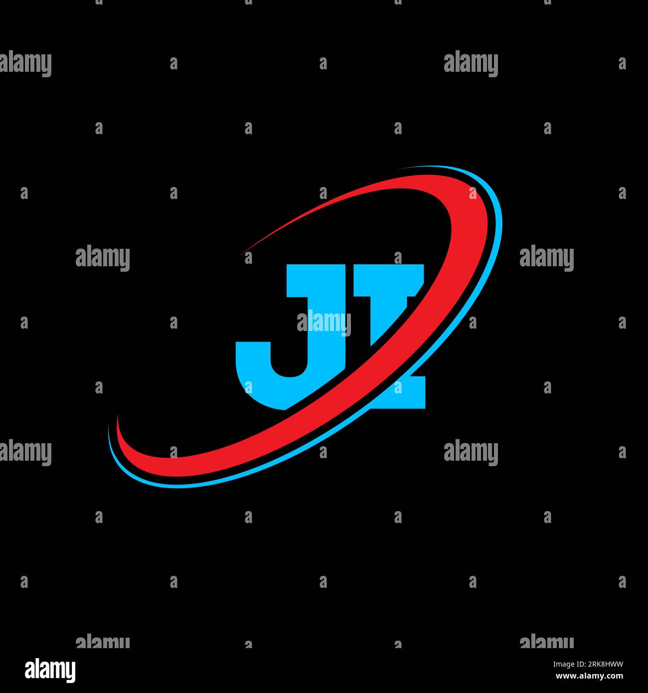 JI J I letter logo design. Initial letter JI linked circle uppercase ...