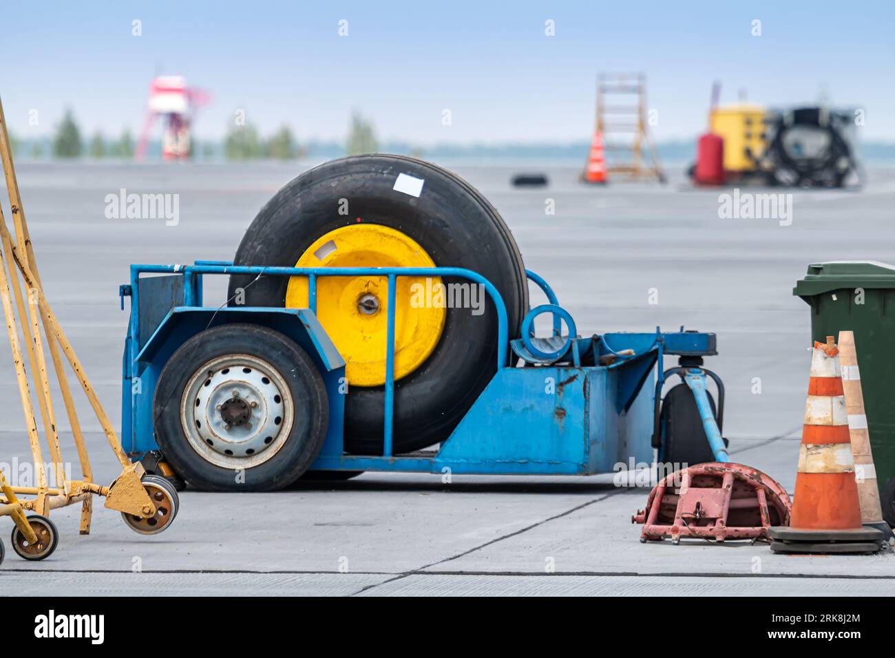 Replacement wheel for passenger aircraft Stock Photo - Alamy