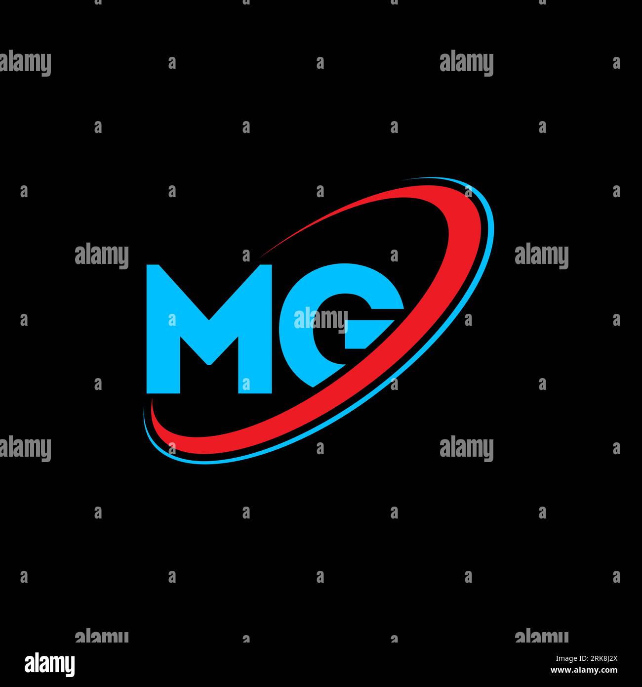 MG M G letter logo design. Initial letter MG linked circle uppercase ...
