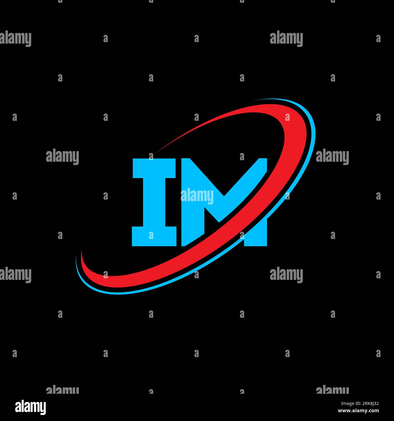 IM I M letter logo design. Initial letter IM linked circle uppercase ...