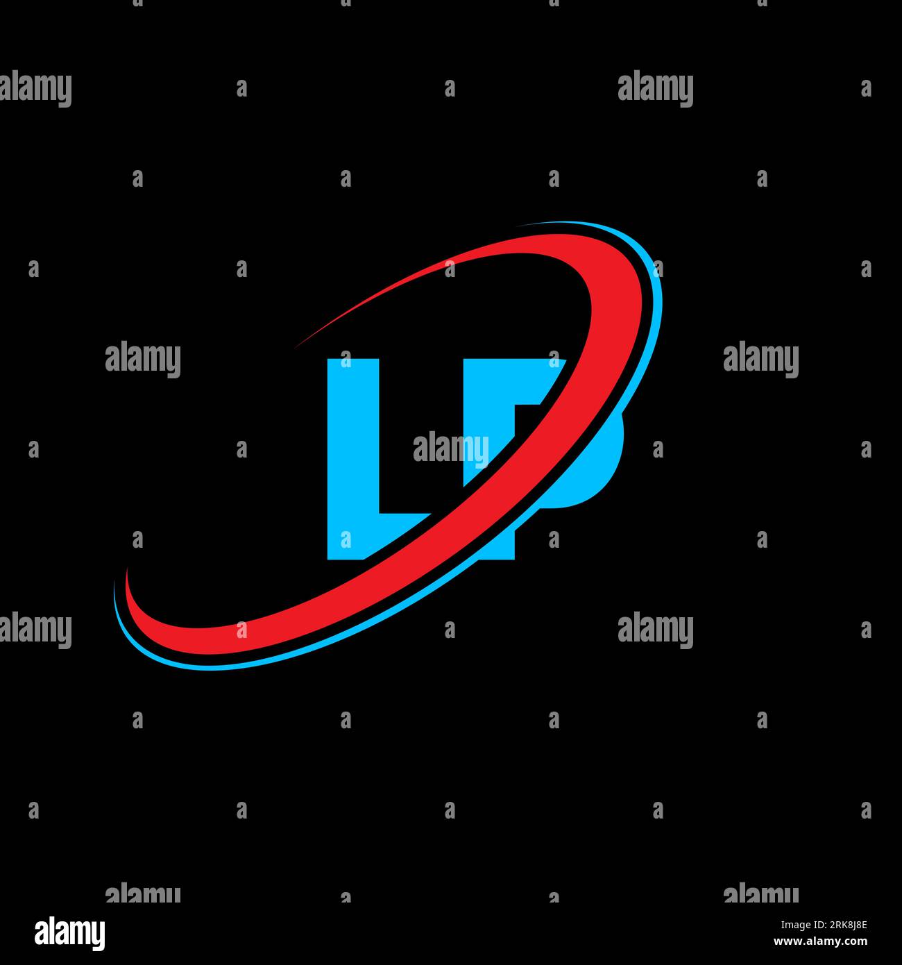 LP L P letter logo design. Initial letter LP linked circle uppercase ...