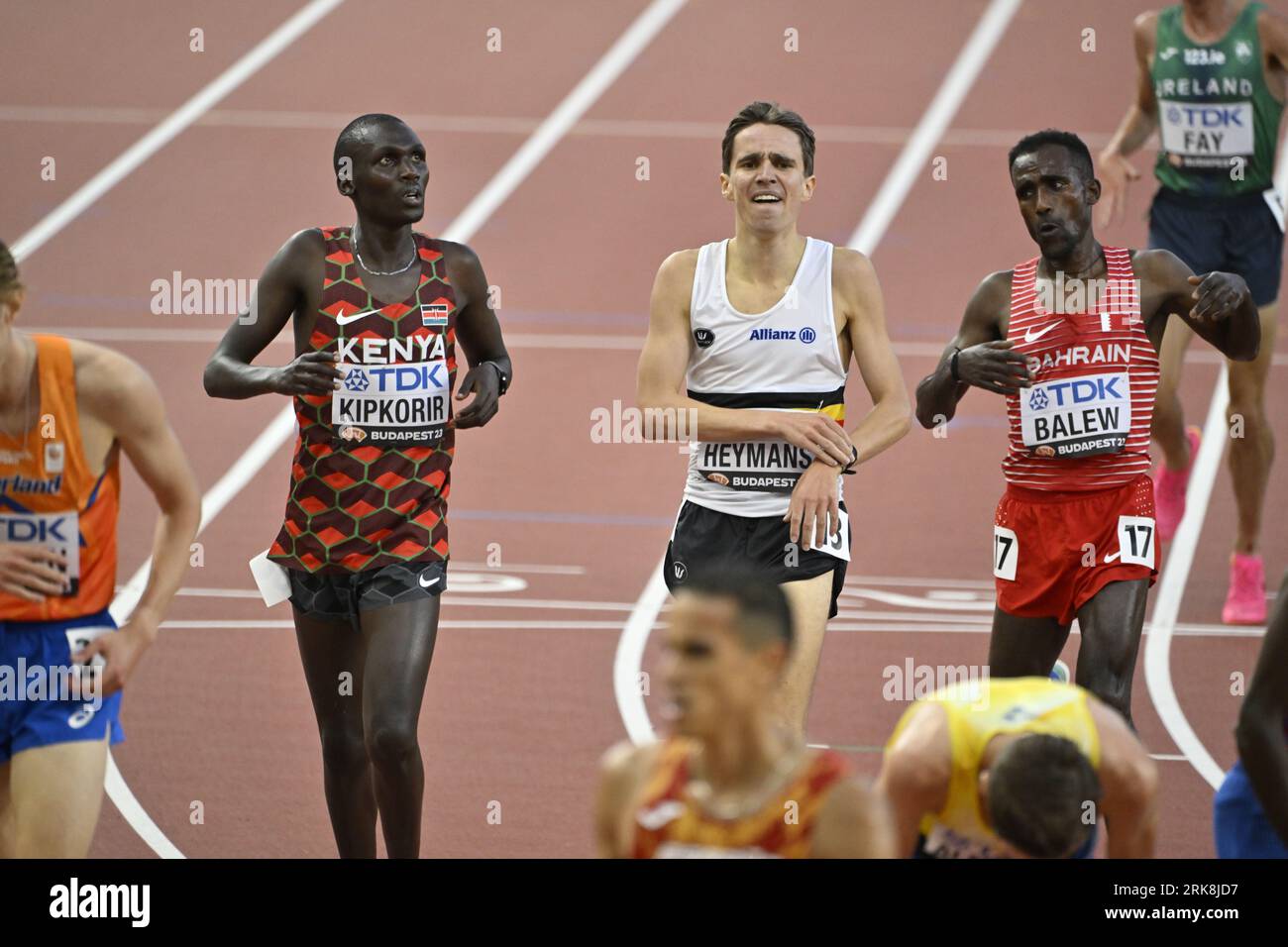 Budapest, Hungary. 24th Aug, 2023. Belgian John Heymans (C) pictured after the heats of the men ...