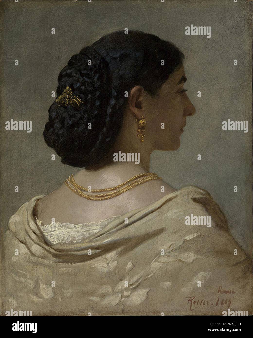 Portrait of Anna Risi 1869 by Ferdinand Keller Stock Photo - Alamy