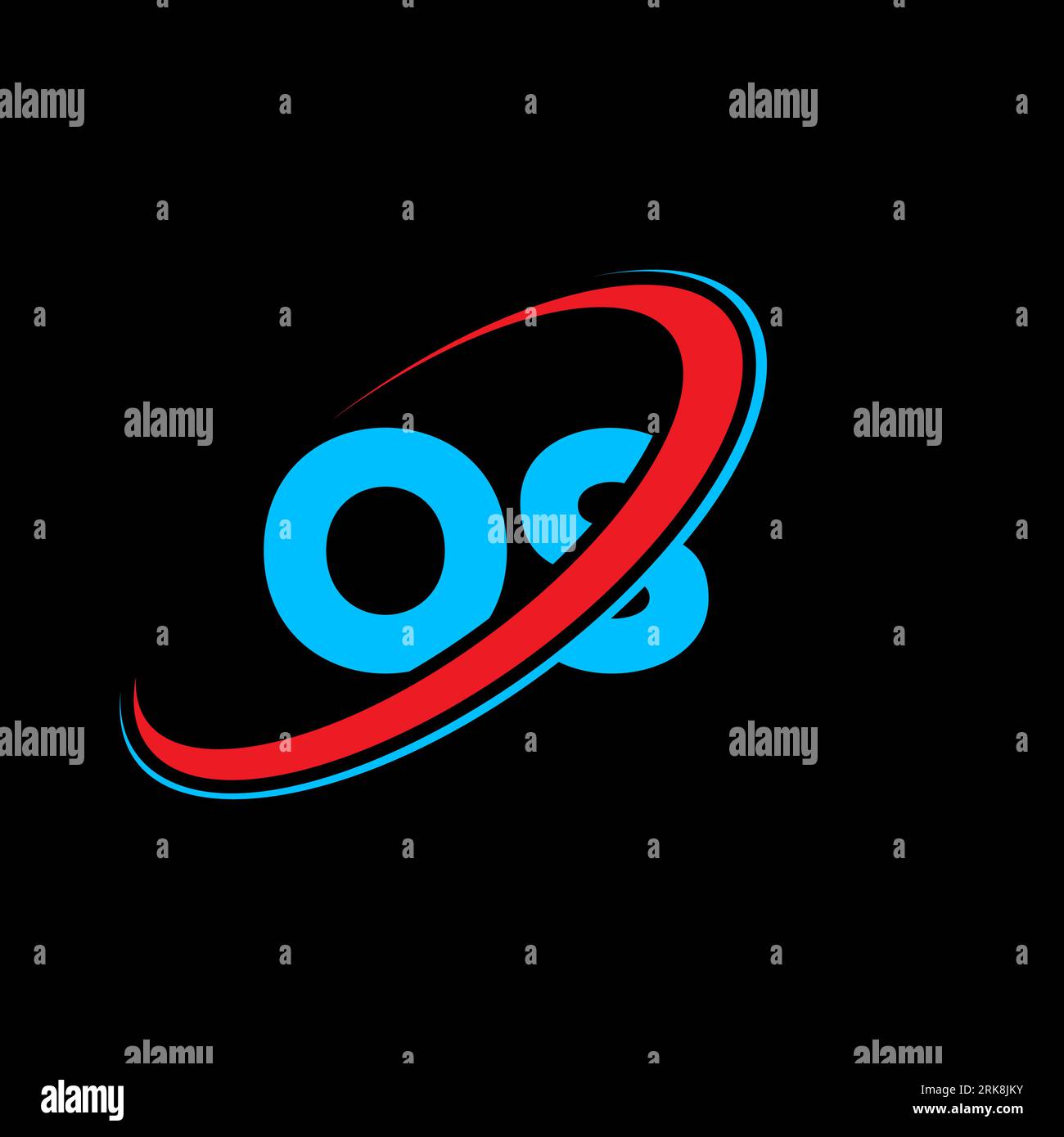 OS O S letter logo design. Initial letter OS linked circle uppercase ...