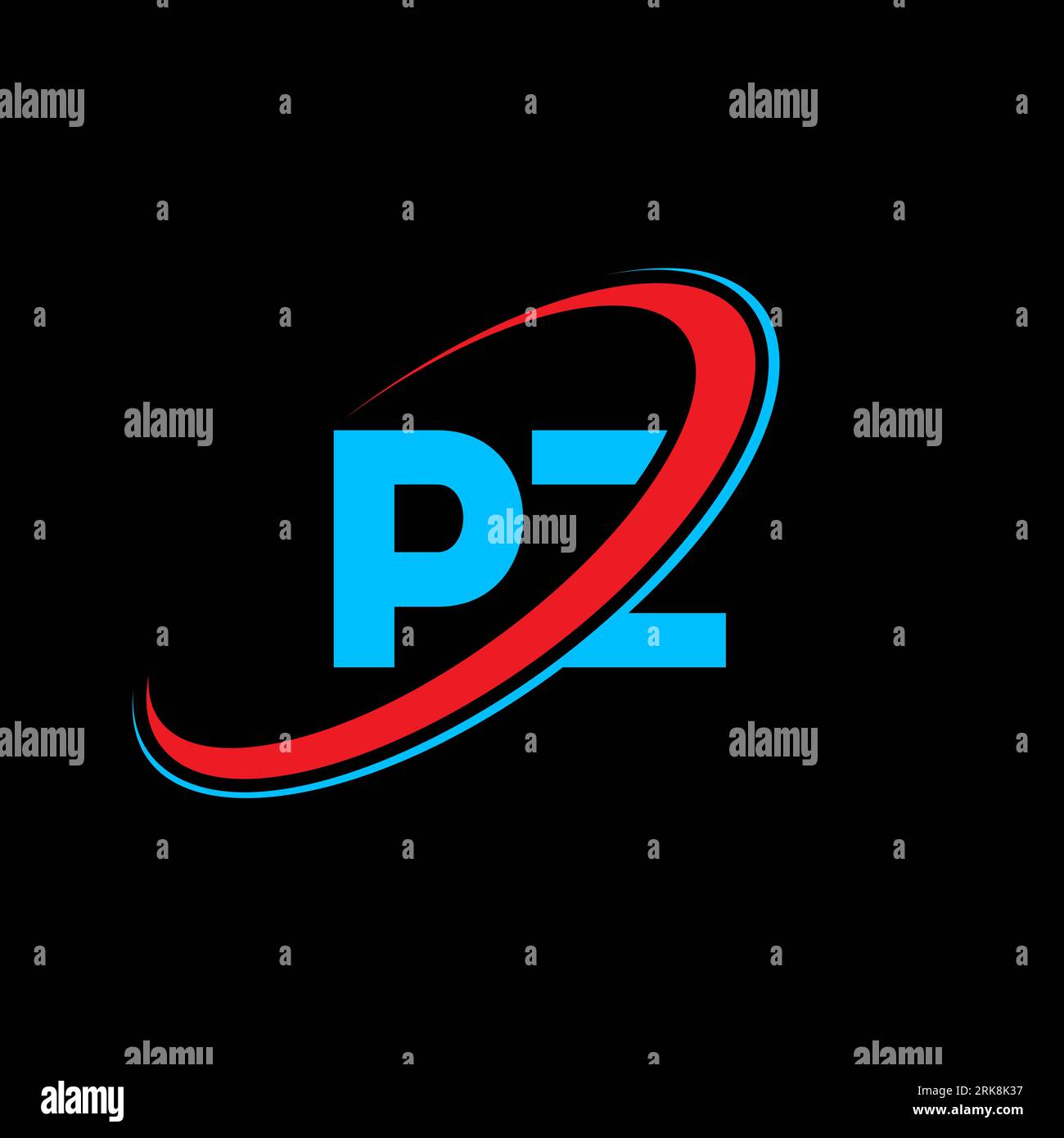 PZ P Z letter logo design. Initial letter PZ linked circle uppercase ...
