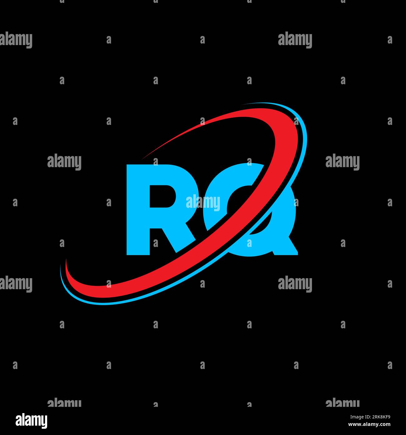Fq F Q Letter Logo Design Initial Letter Fq Linked Circle Uppercase