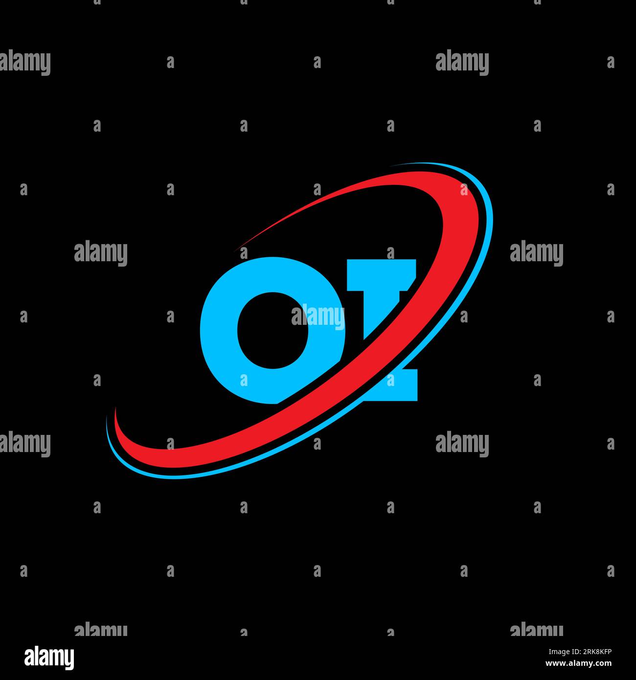 OI O I letter logo design. Initial letter OI linked circle uppercase ...