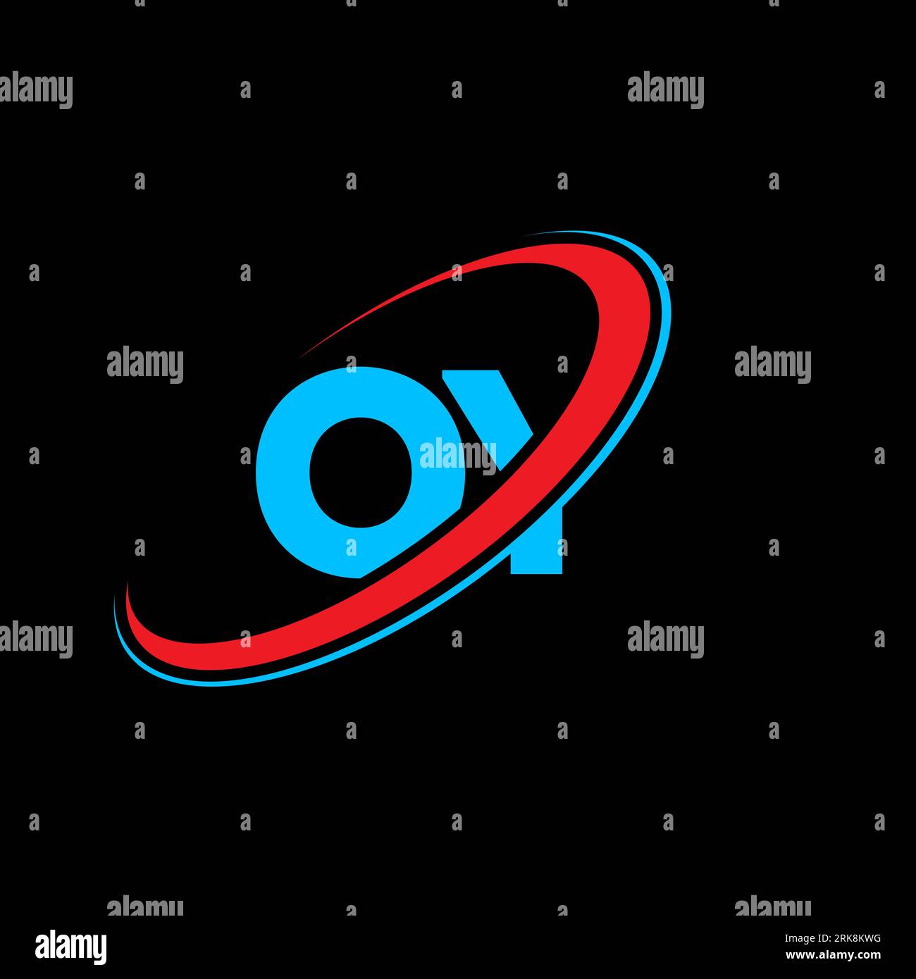 OY O Y letter logo design. Initial letter OY linked circle uppercase ...