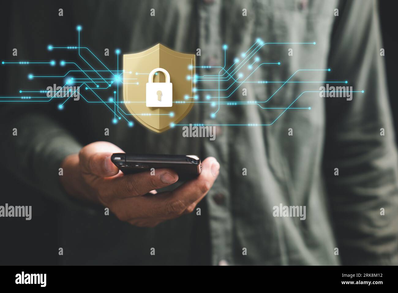 Ensure mobile privacy and security with a cybersecurity concept Stock ...