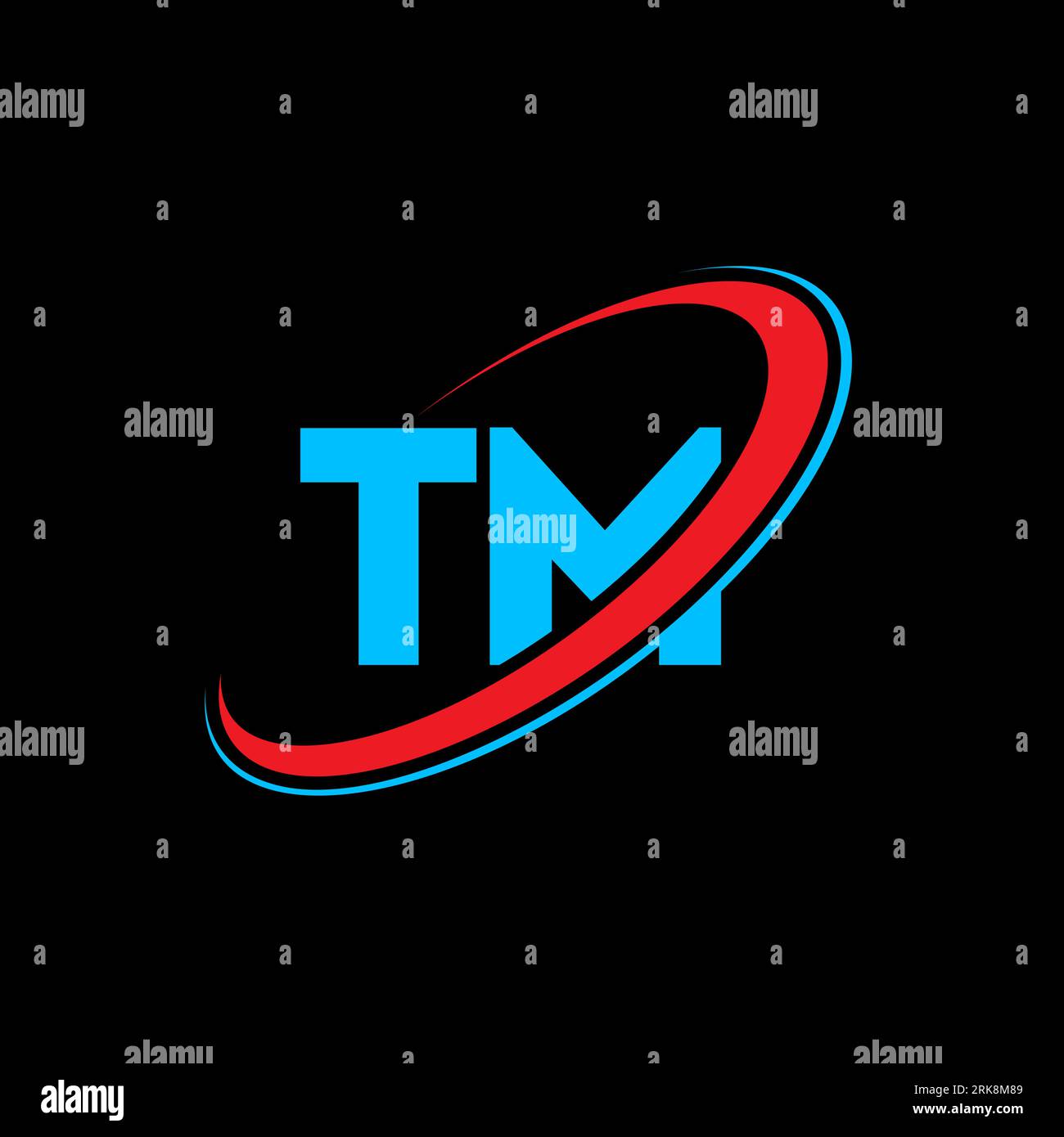 TM T M letter logo design. Initial letter TM linked circle uppercase ...