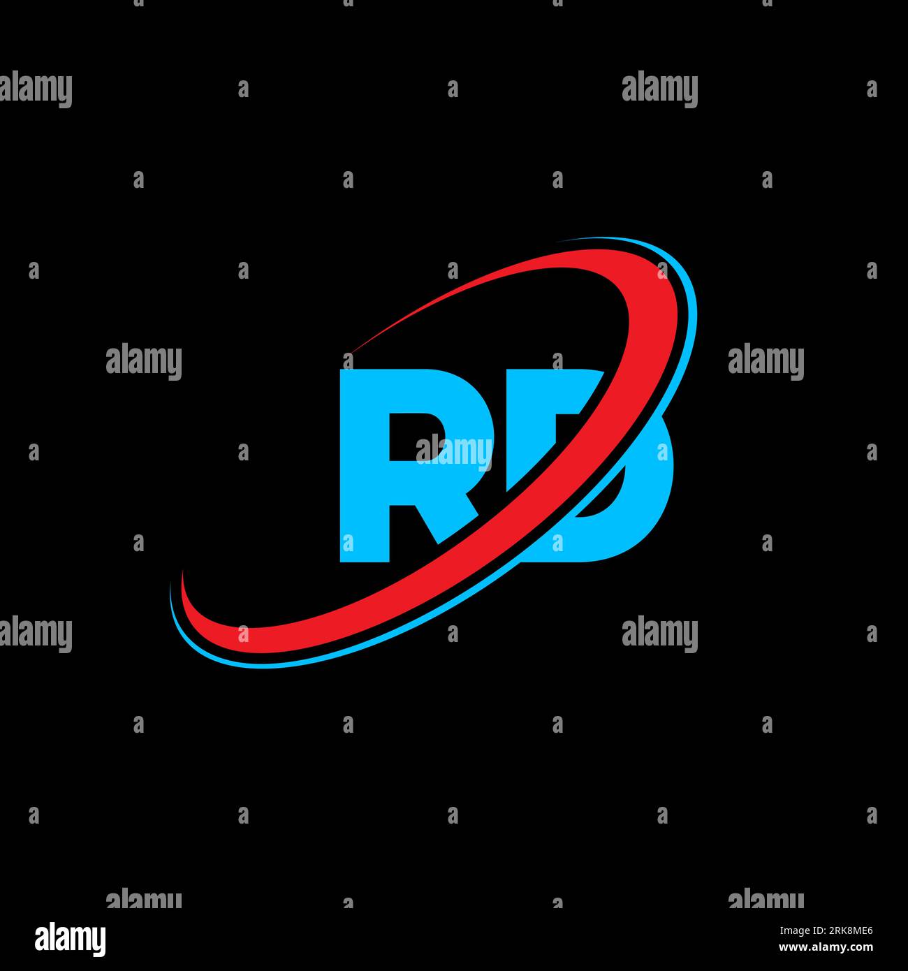 RD R D letter logo design. Initial letter RD linked circle uppercase ...