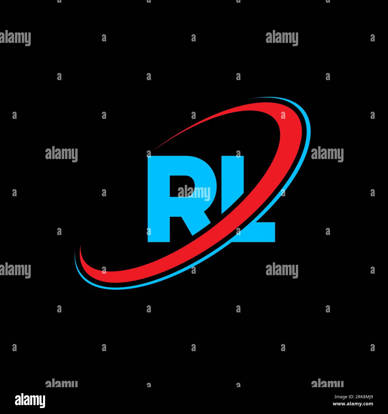 RL R L letter logo design. Initial letter RL linked circle uppercase ...