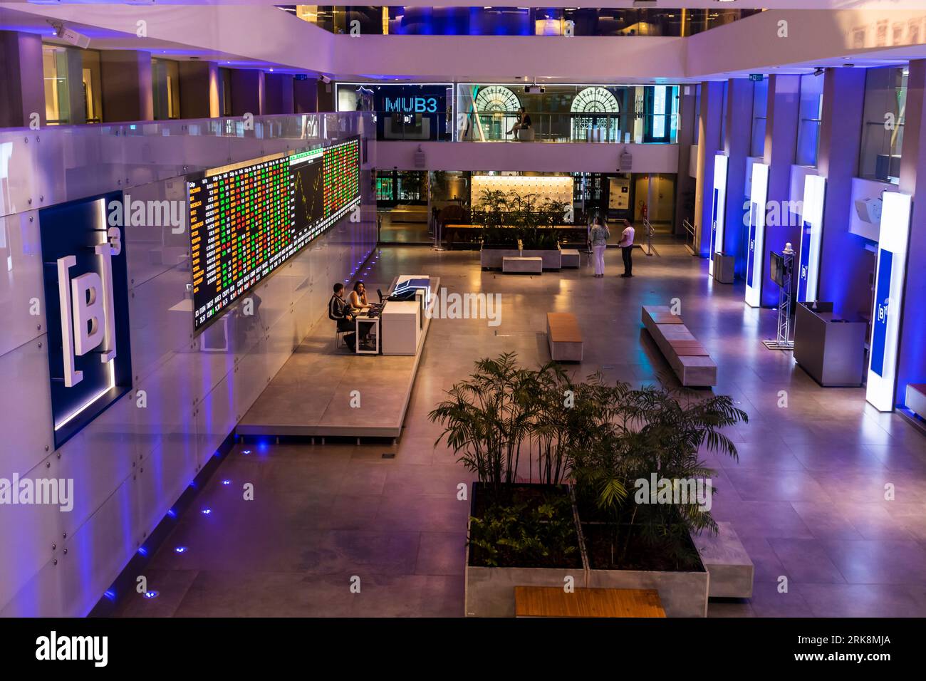 Sao Paulo, Brazil, November 22, 2022. Display with stock quotes in the ...