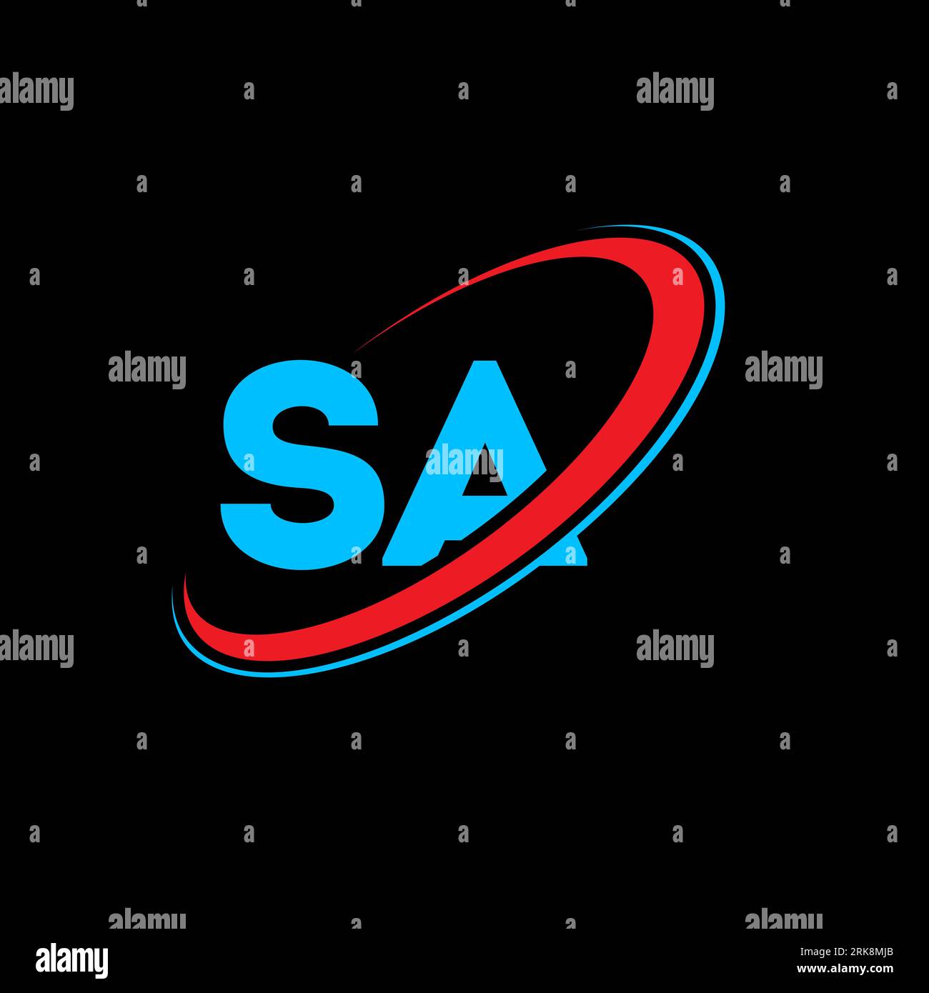 SA S A letter logo design. Initial letter SA linked circle uppercase ...