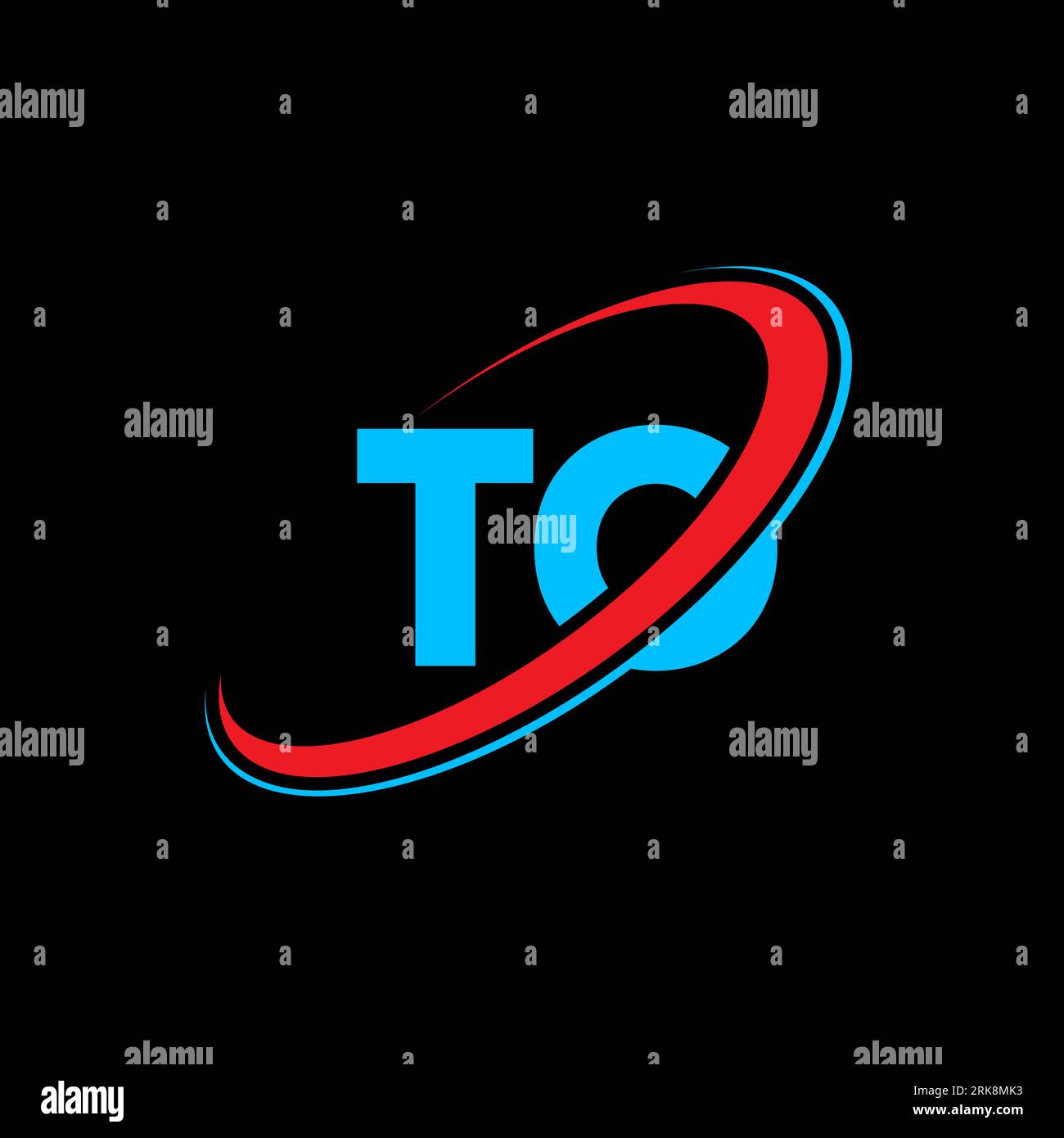 TO T O letter logo design. Initial letter TO linked circle uppercase ...