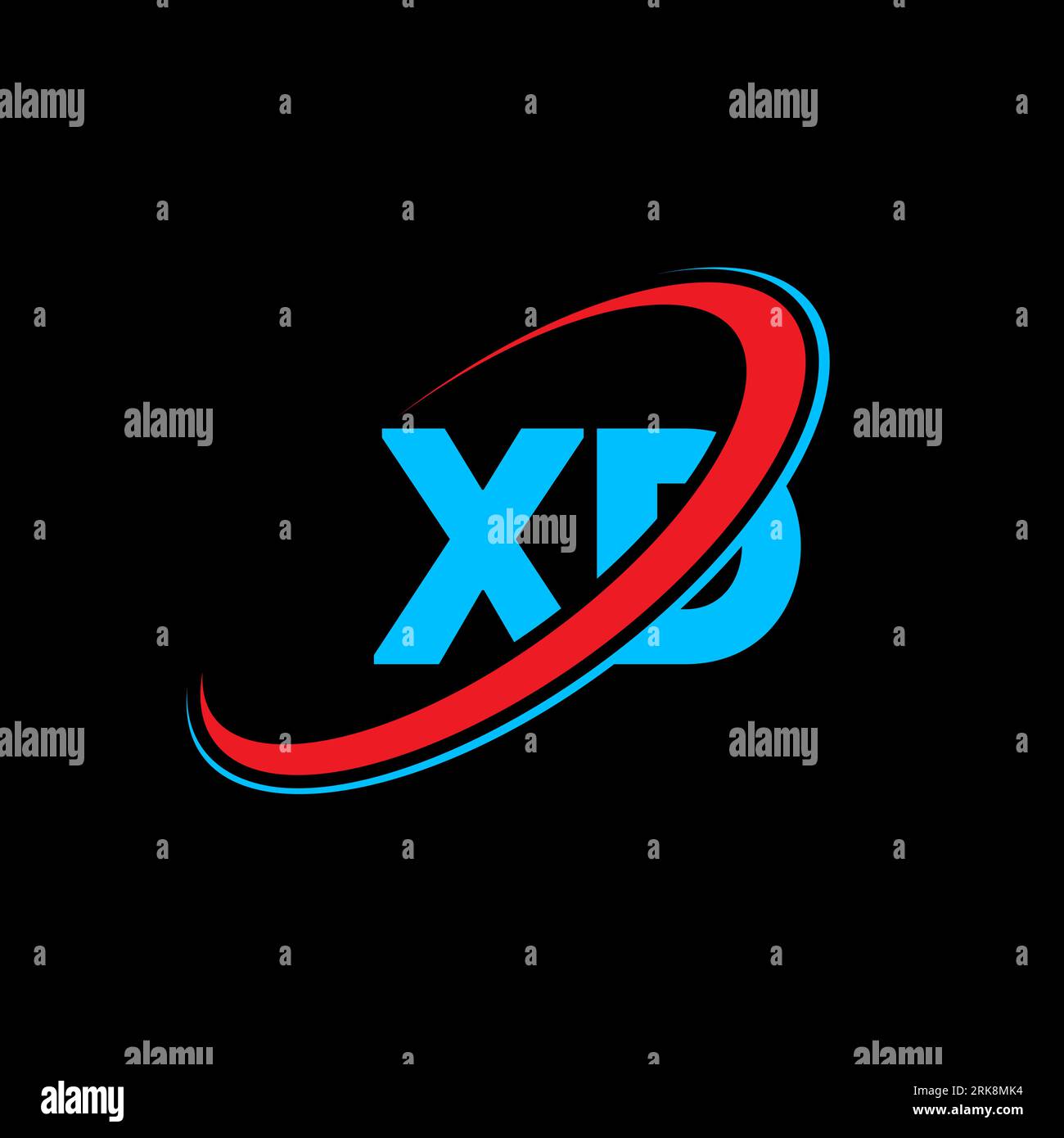 Xd X D Letter Logo Design Initial Letter Xd Linked Circle Uppercase Monogram Logo Red And Blue