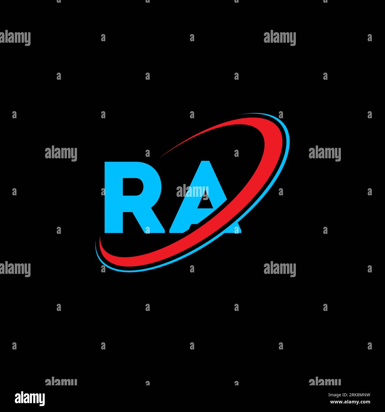 RA R A letter logo design. Initial letter RA linked circle uppercase ...