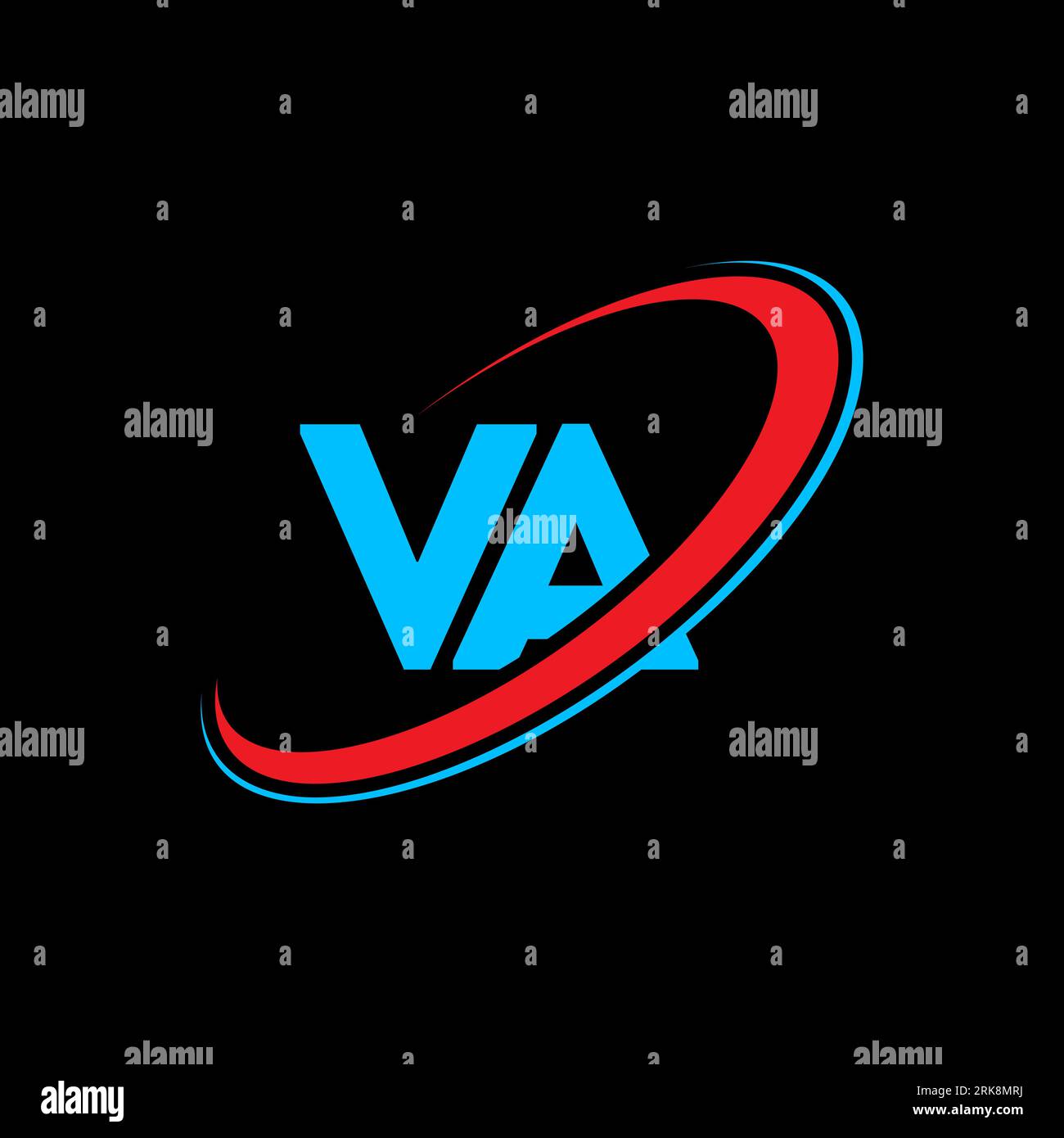 VA V A letter logo design. Initial letter VA linked circle uppercase ...