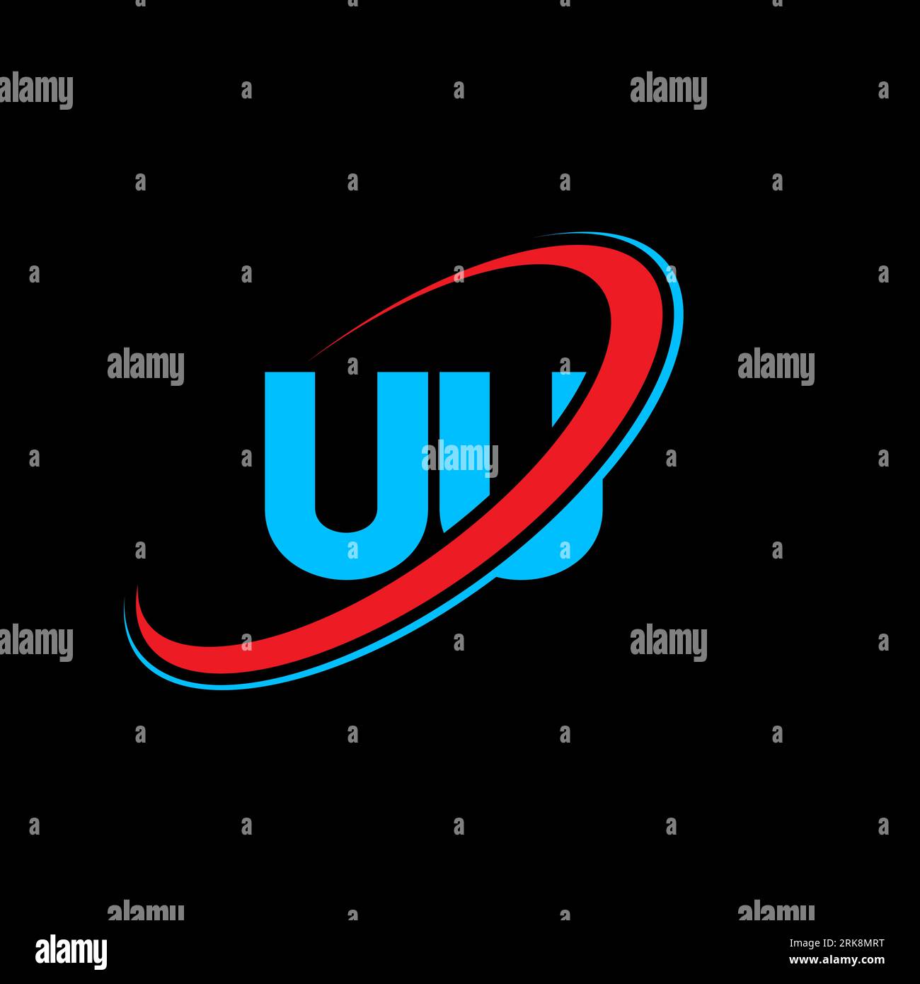 UU U U letter logo design. Initial letter UU linked circle uppercase ...