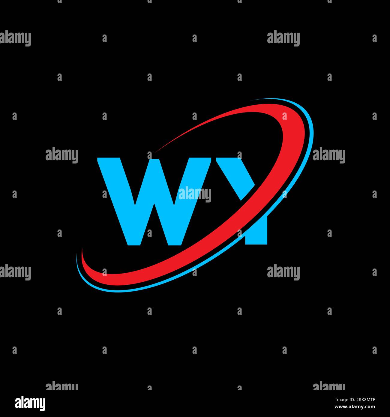 WY W Y letter logo design. Initial letter WY linked circle uppercase ...