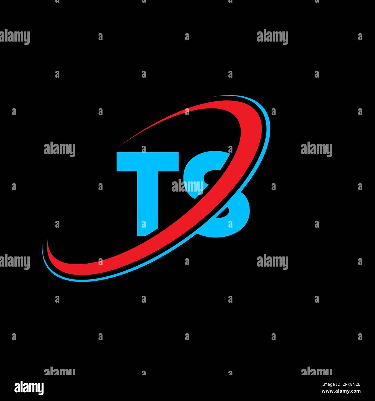 TS T S letter logo design. Initial letter TS linked circle uppercase ...