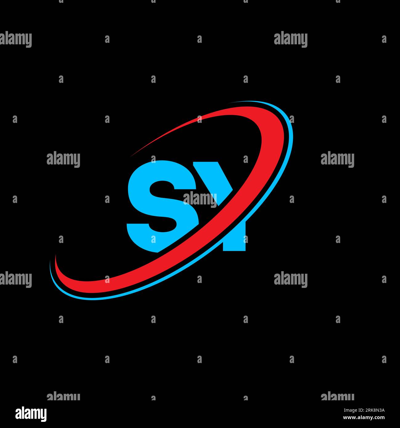 SY S Y letter logo design. Initial letter SY linked circle uppercase ...