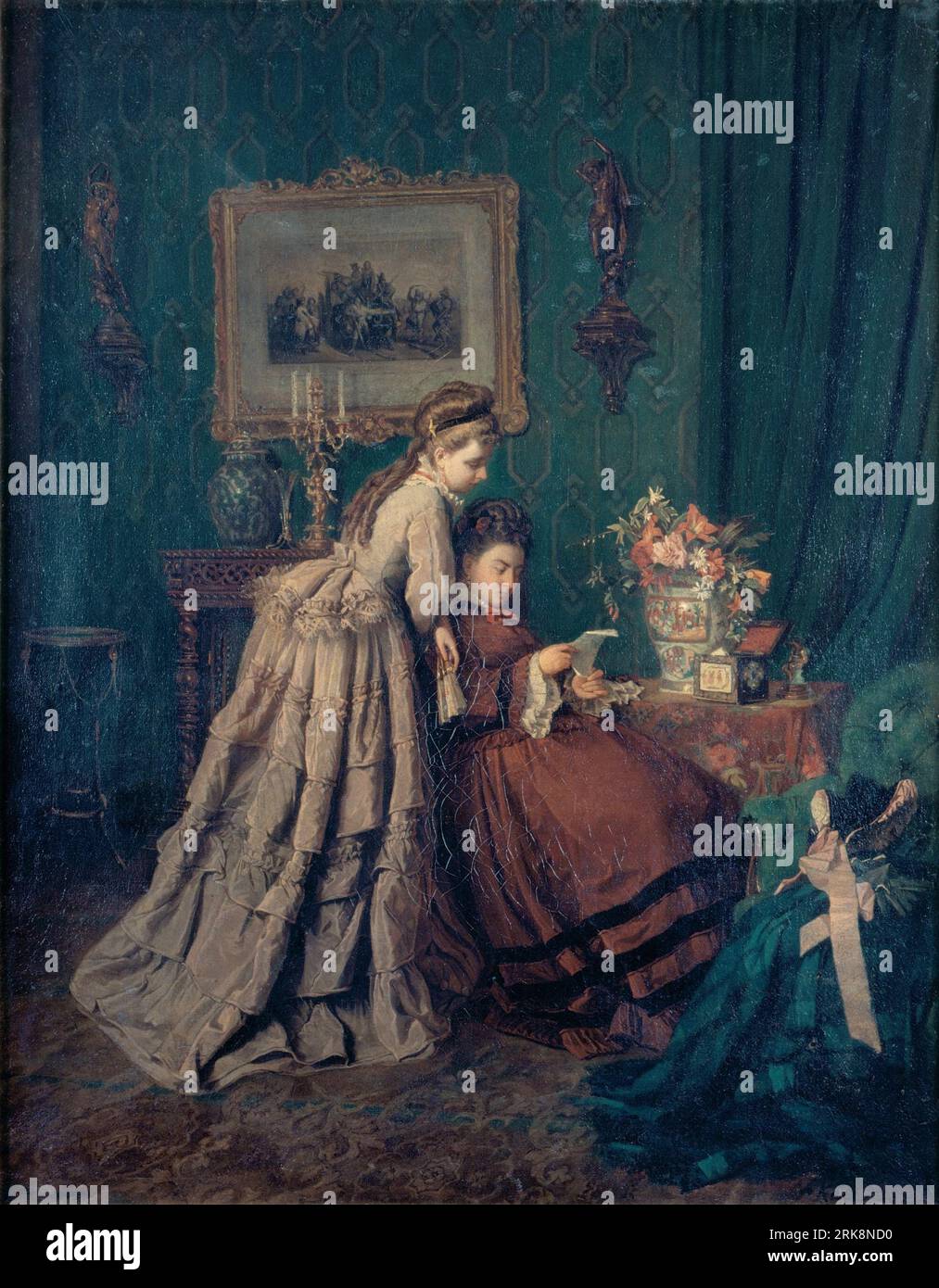 Reading a letter 1874 by Alfredo Keil Stock Photo - Alamy
